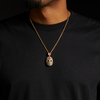 Hockey Mask Diamond Pendant & Chain (Gold) - Official Eminem Online Store